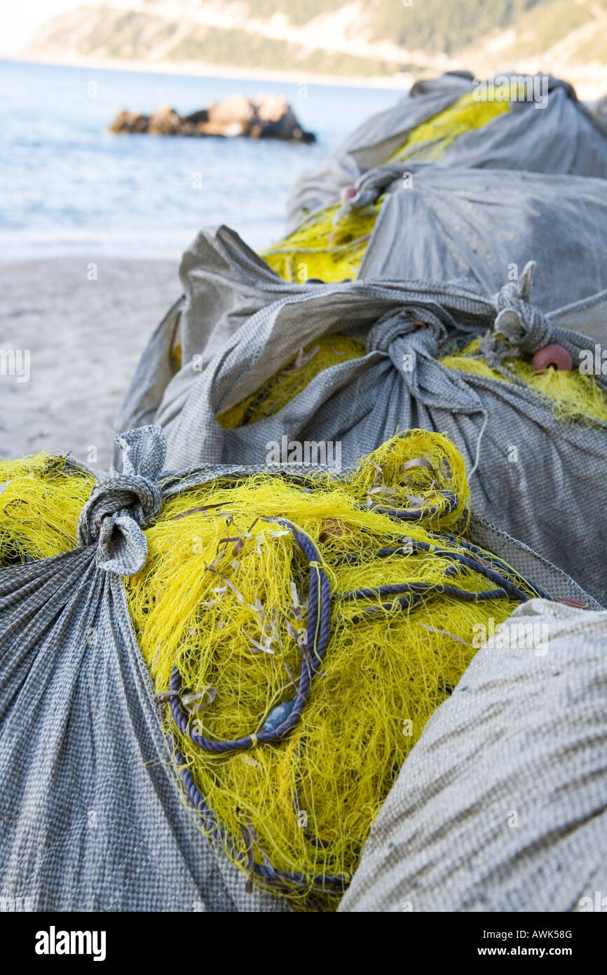 fishing nets at the harbour Stock Photo - Alamy