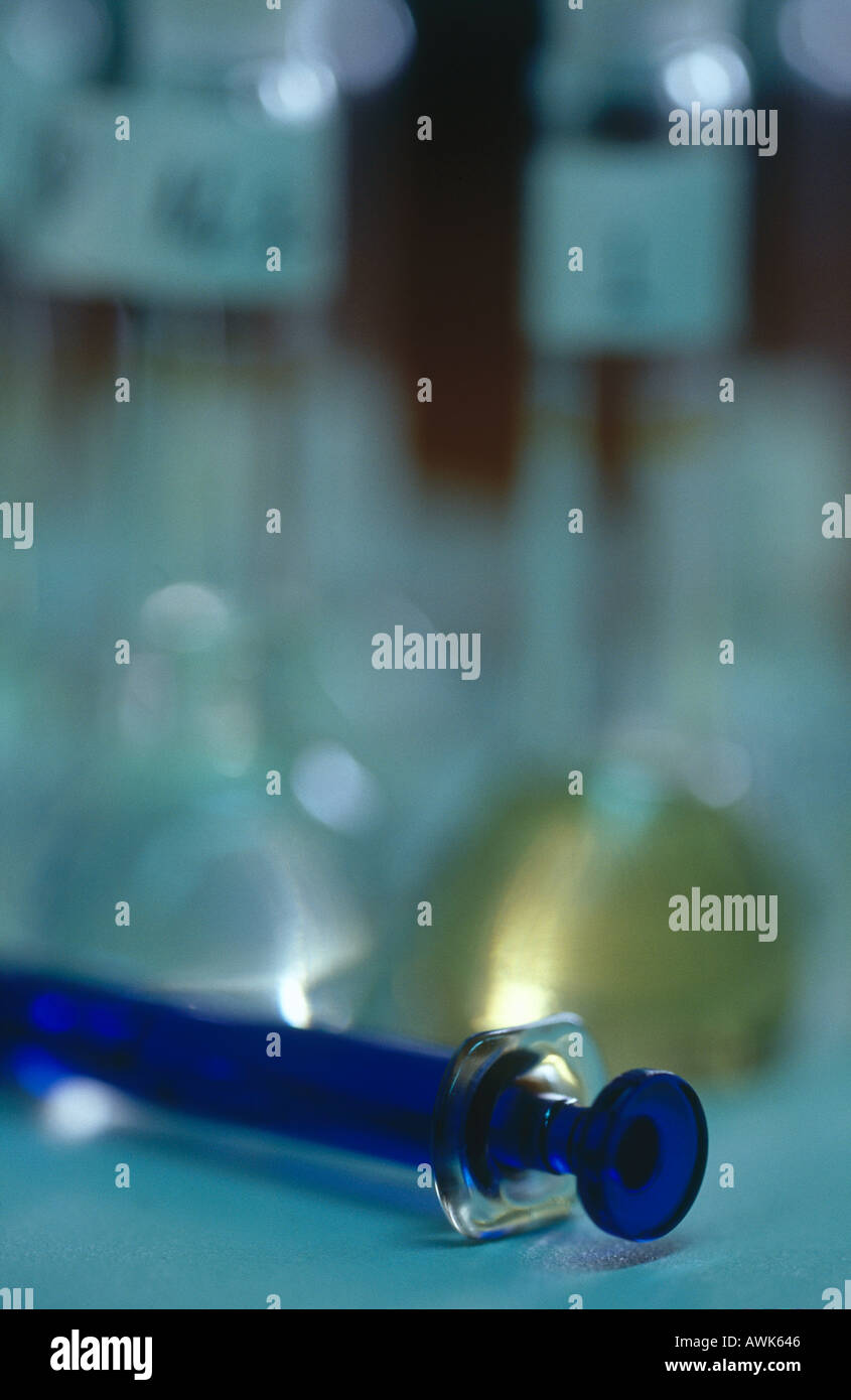 Bottles with sample oils in laboratory Stock Photo - Alamy