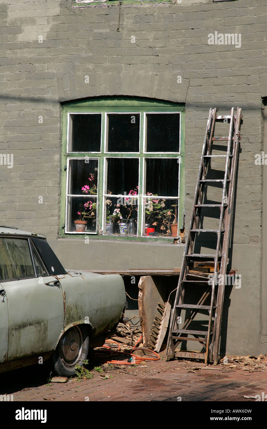 Messy back yard Stock Photo - Alamy