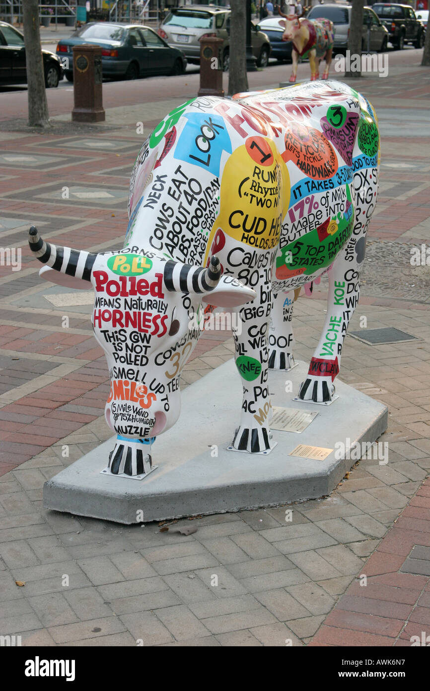Cowmenclature in CowParade Boston USA 2006 Stock Photo - Alamy