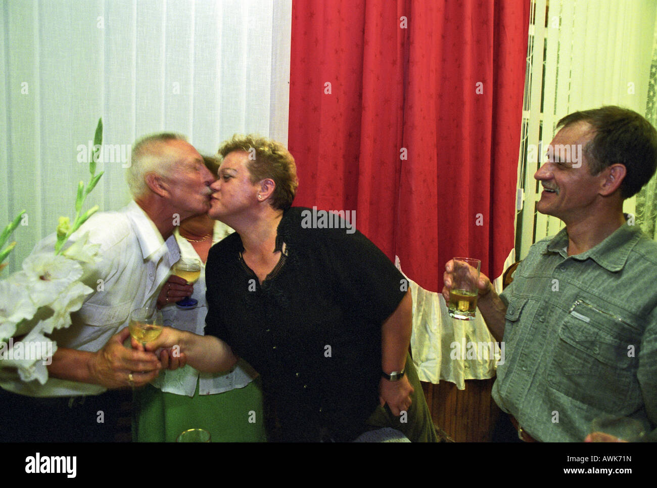 Locals at a birthday party, Lithuania Stock Photo - Alamy
