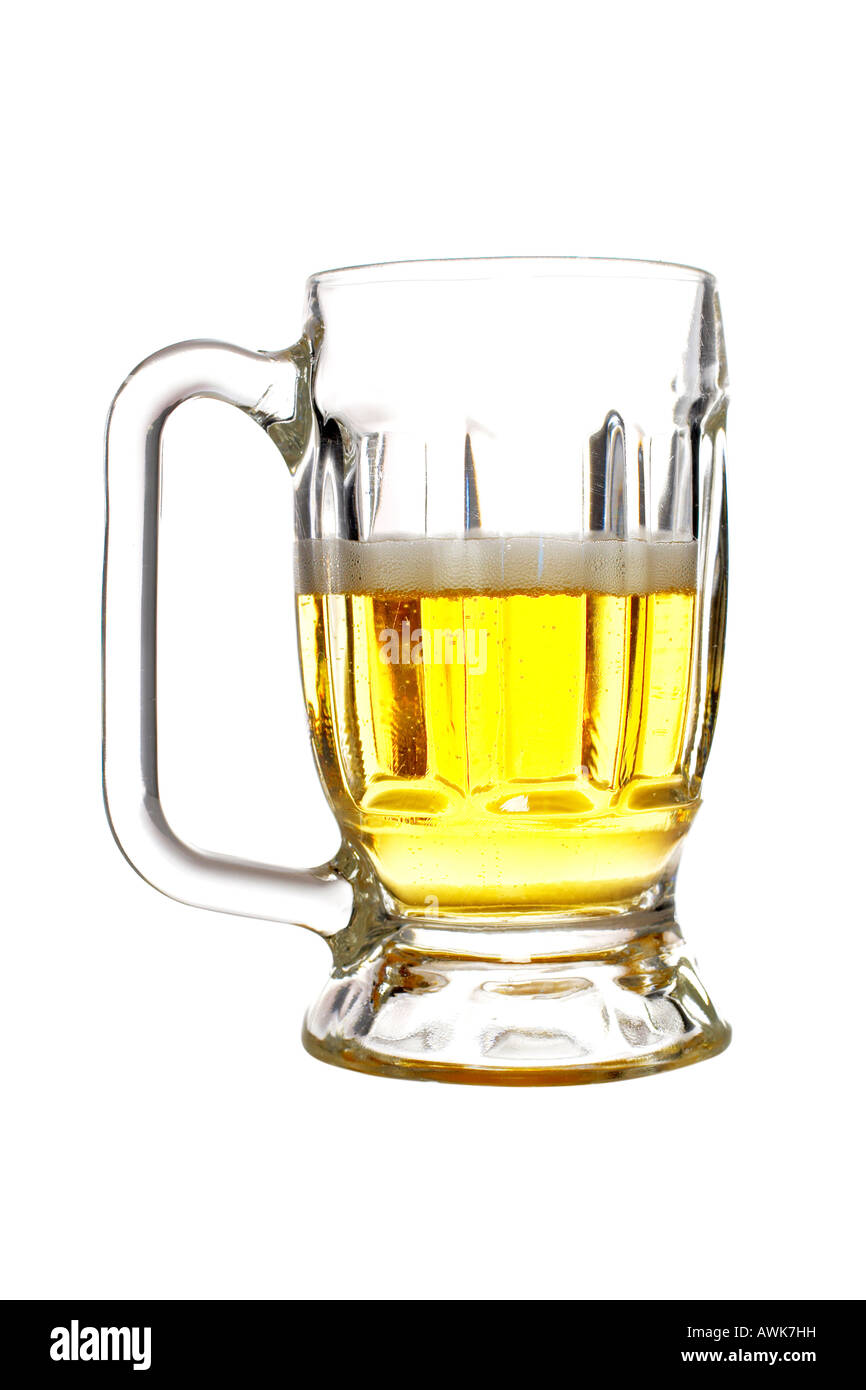 A beer mug isolated on white background Stock Photo - Alamy