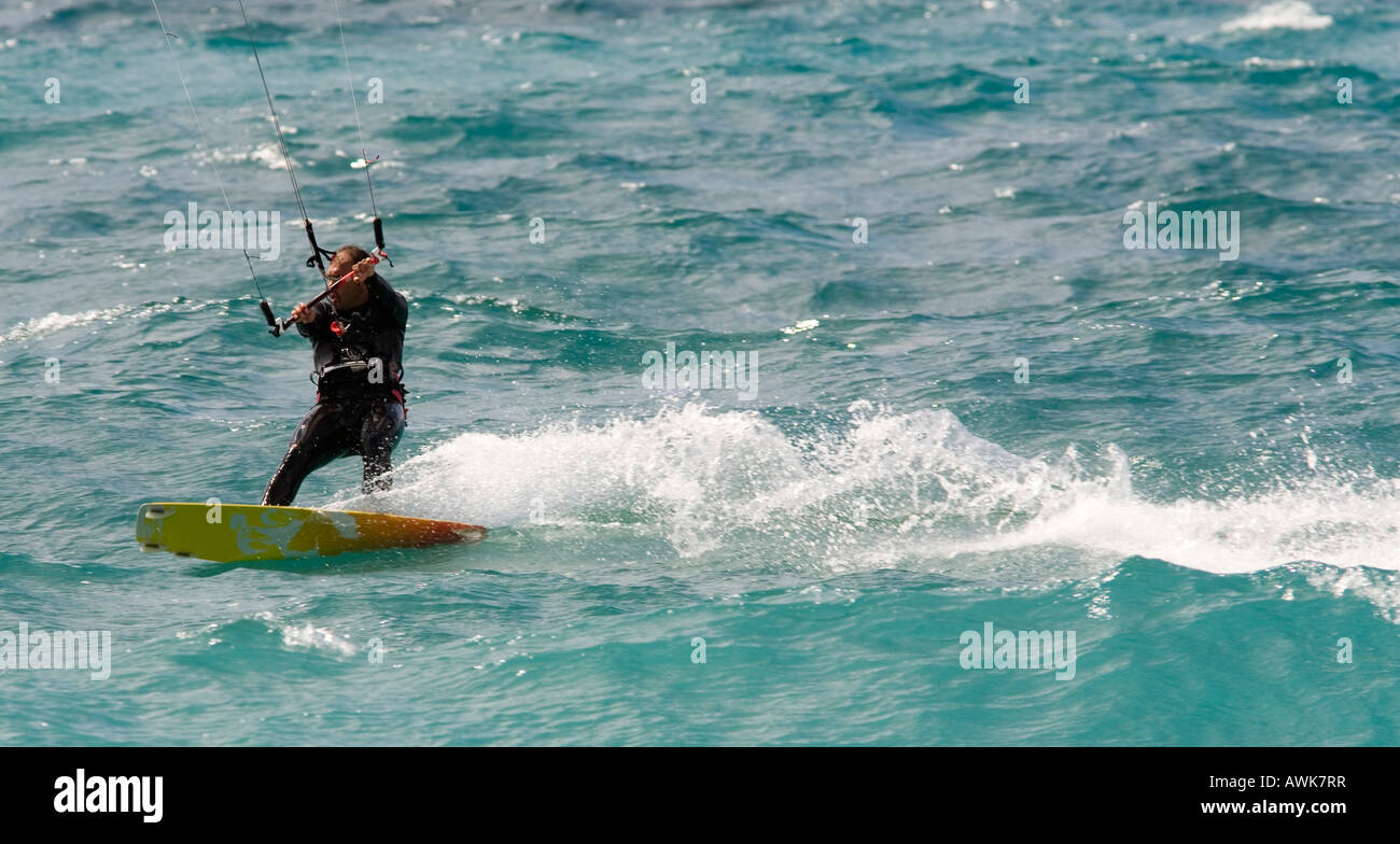 kite surfer in action on the Ionion sea in Greece Stock Photo - Alamy