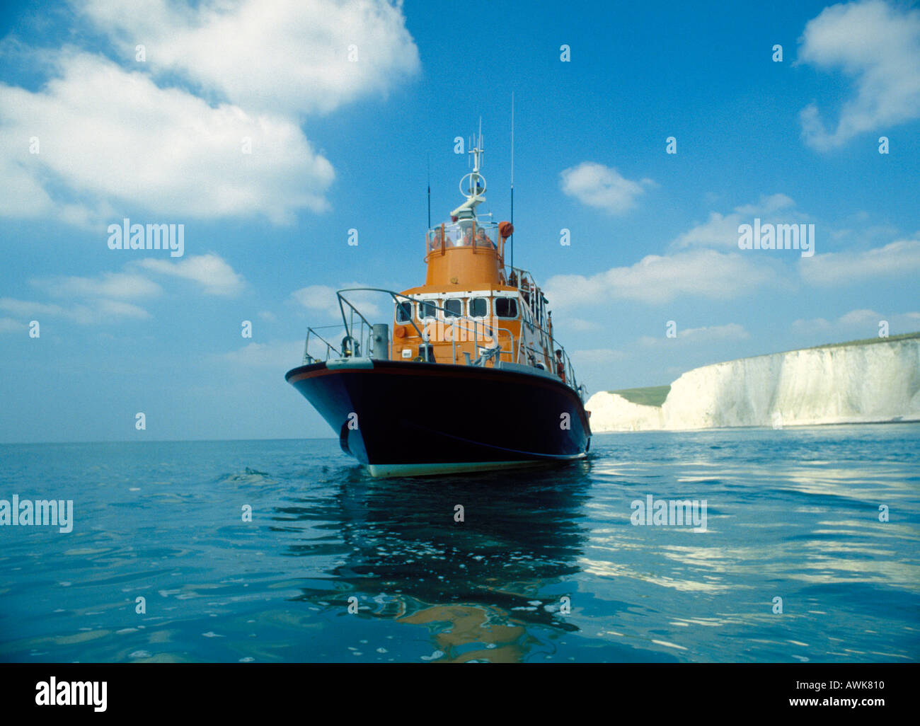 An Arun class RNLI lifeboat The Keith Anderson off the Sussex coast ...
