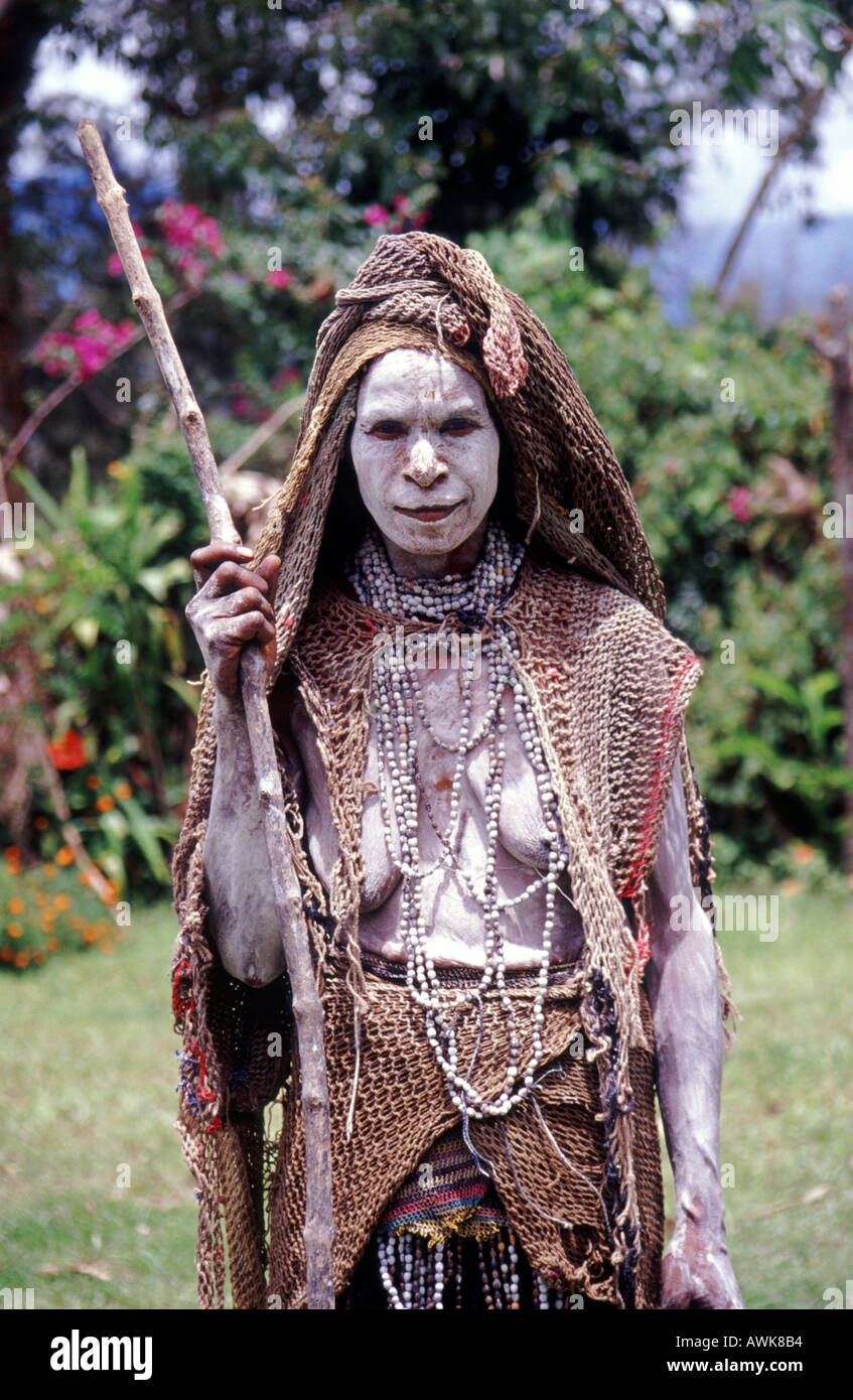 Portrait of a woman in the traditional dress of the Omo Masalai Tribe ...