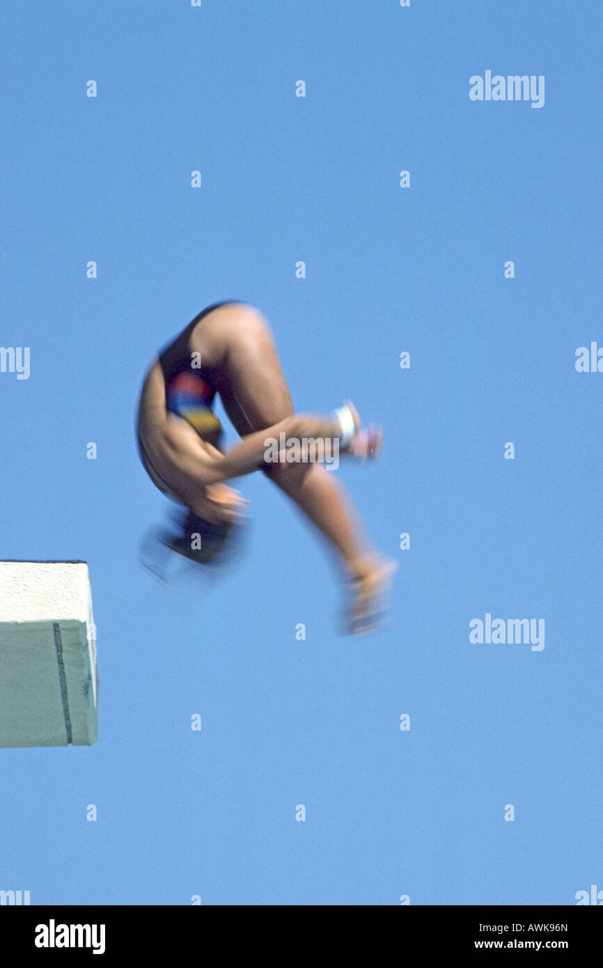 Woman diving off the 10m platform Stock Photo - Alamy