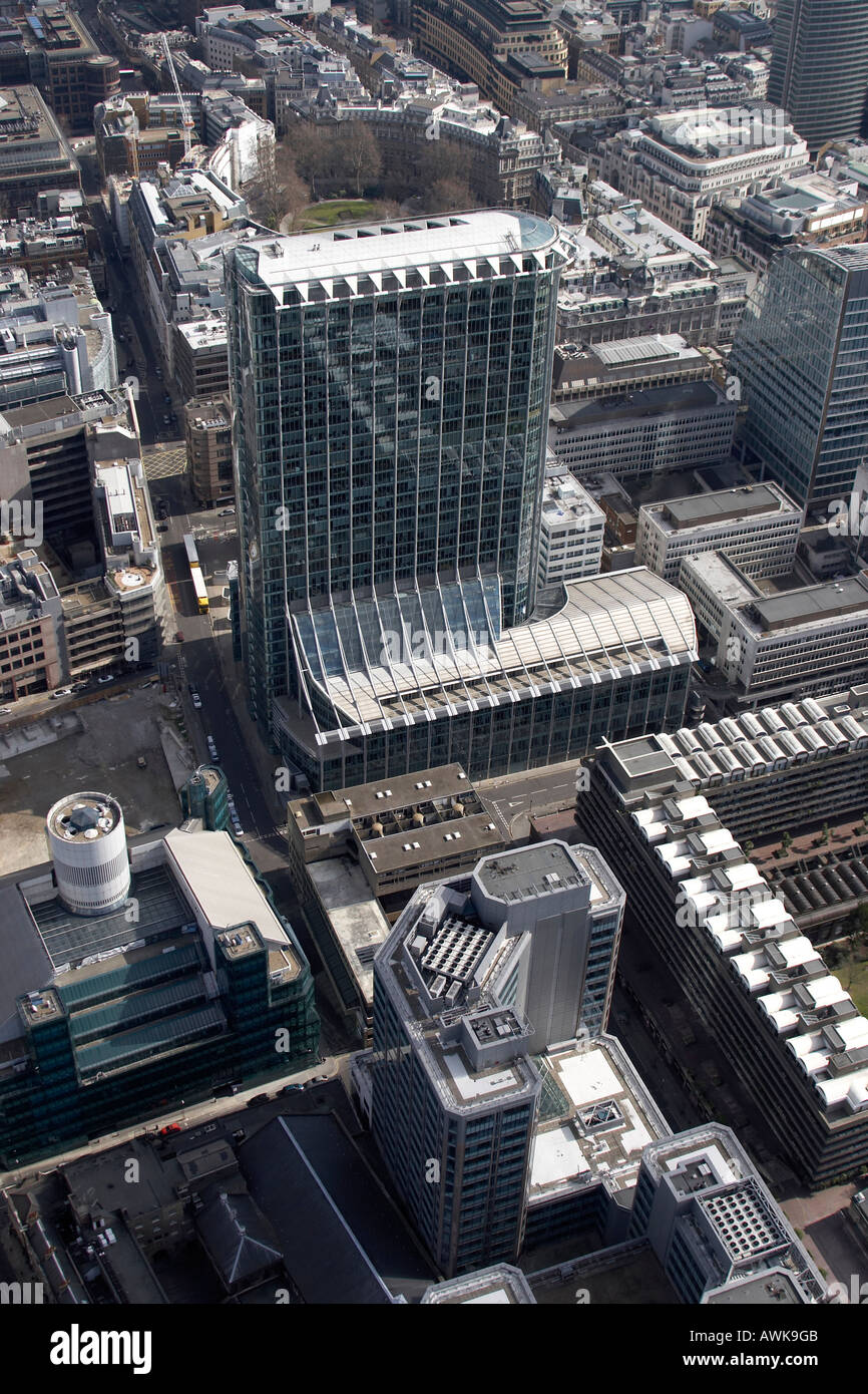 High level oblique aerial view north east of Barbican commercial ...