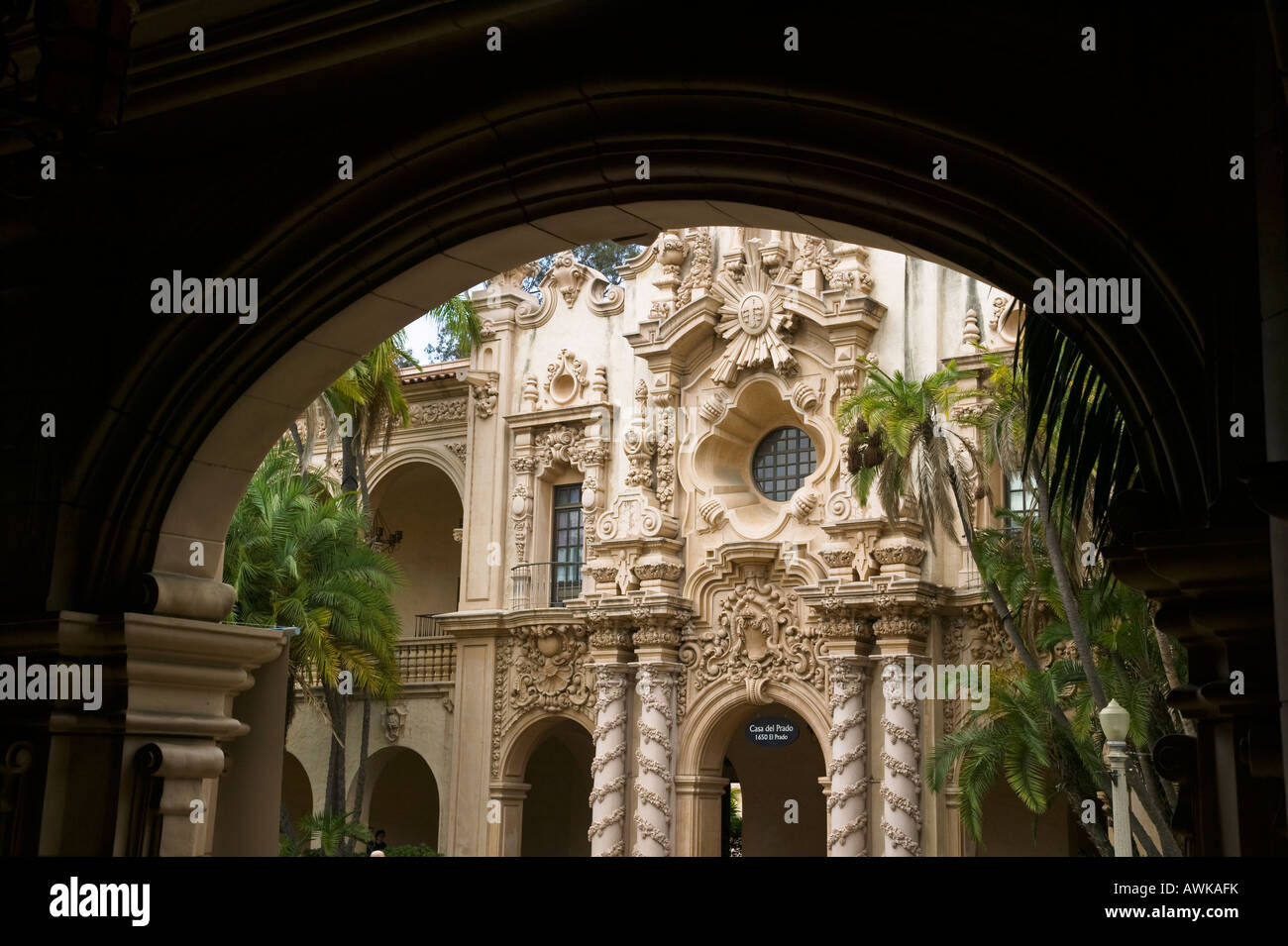 Stone architecture Balboa Park, San Diego, California, USA Stock Photo ...