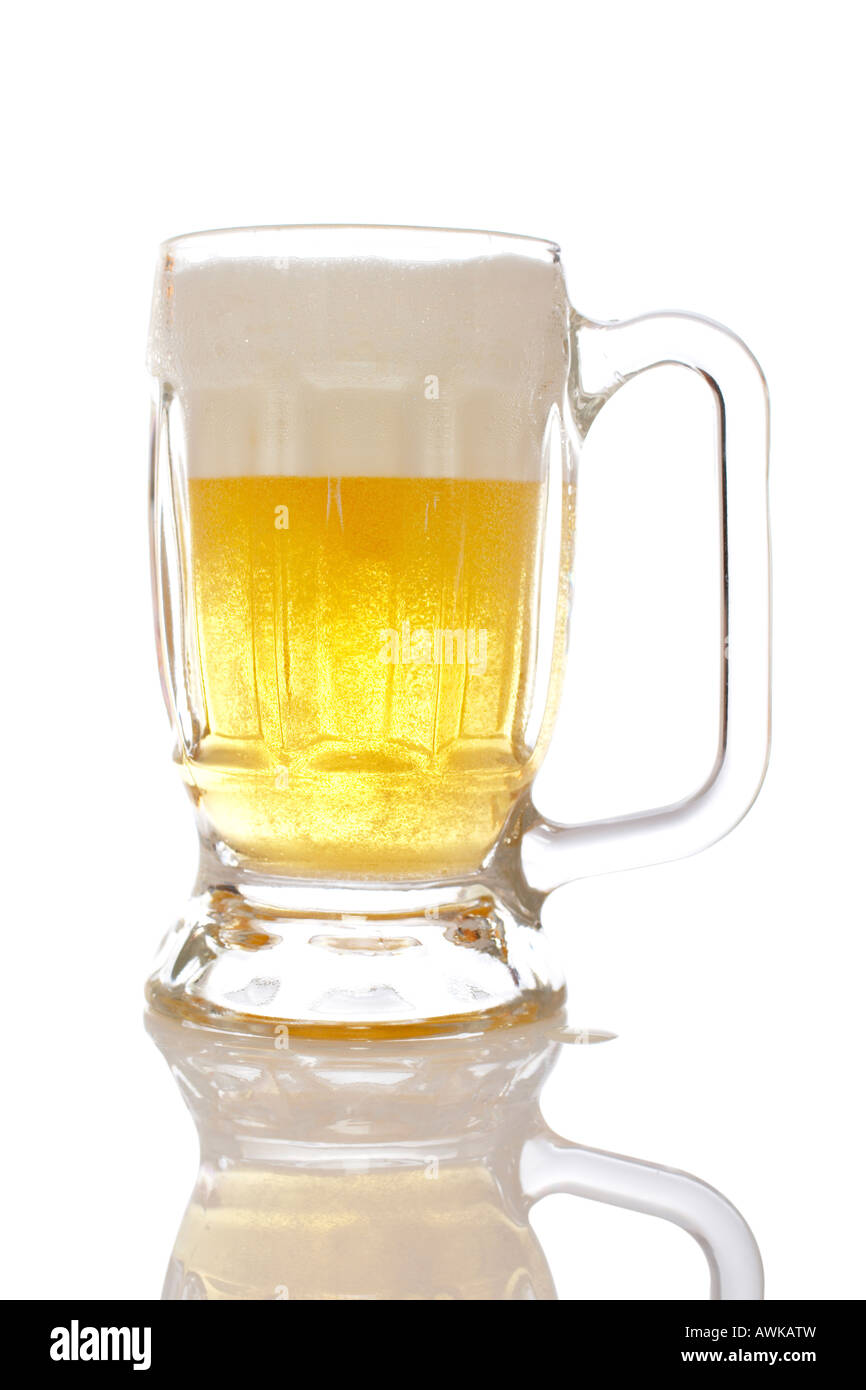 A beer mug isolated on white background Stock Photo - Alamy
