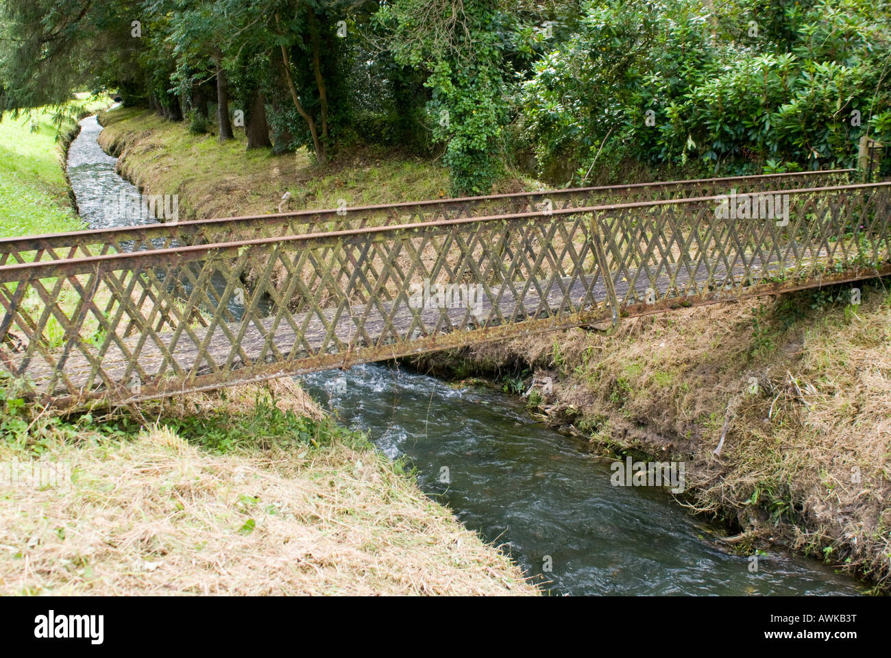 Iron Latticework Footbridge over the St Austell River Stock Photo - Alamy