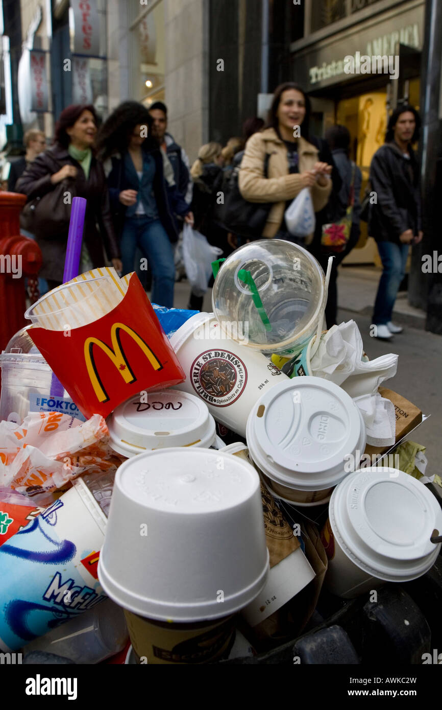 A full garbage bin in Montreal, Quebec, Canada Stock Photo - Alamy
