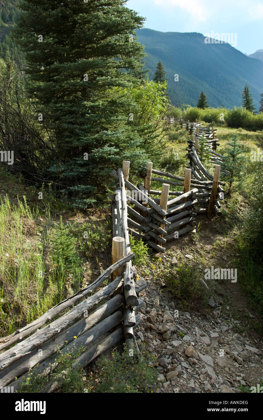 Log fence near Mill Creek Campground, Cinnamon Pass Road, Alpine Loop ...