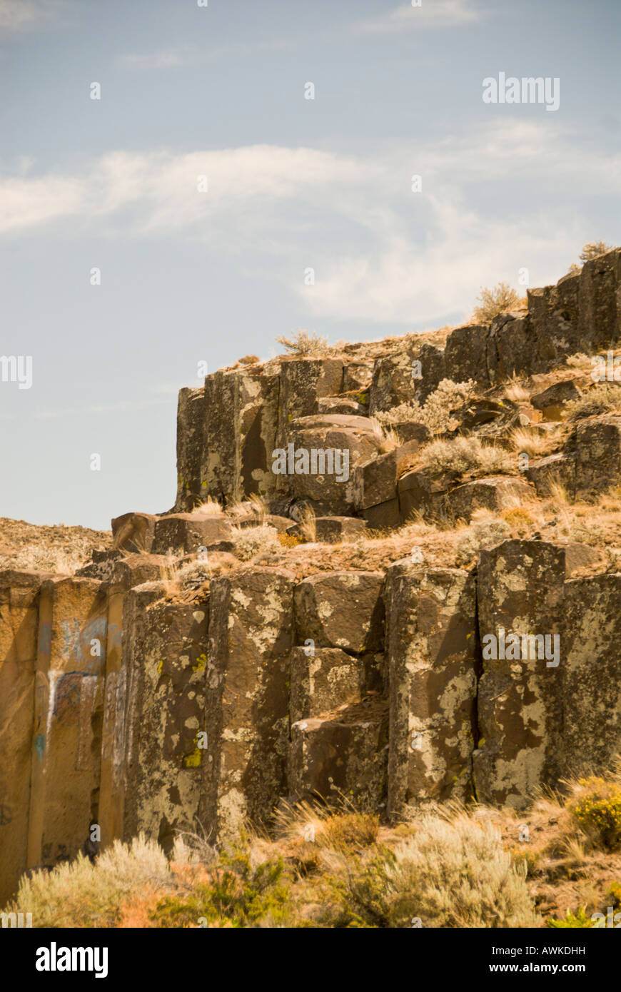 Basalt rock formations Eastern Washington state USA Stock Photo - Alamy