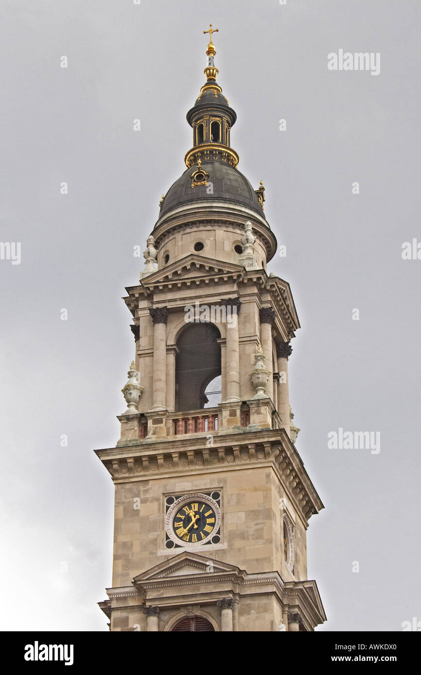 Clock tower turret on St Stephen s Basilica Szent Istvan Bazilika in ...