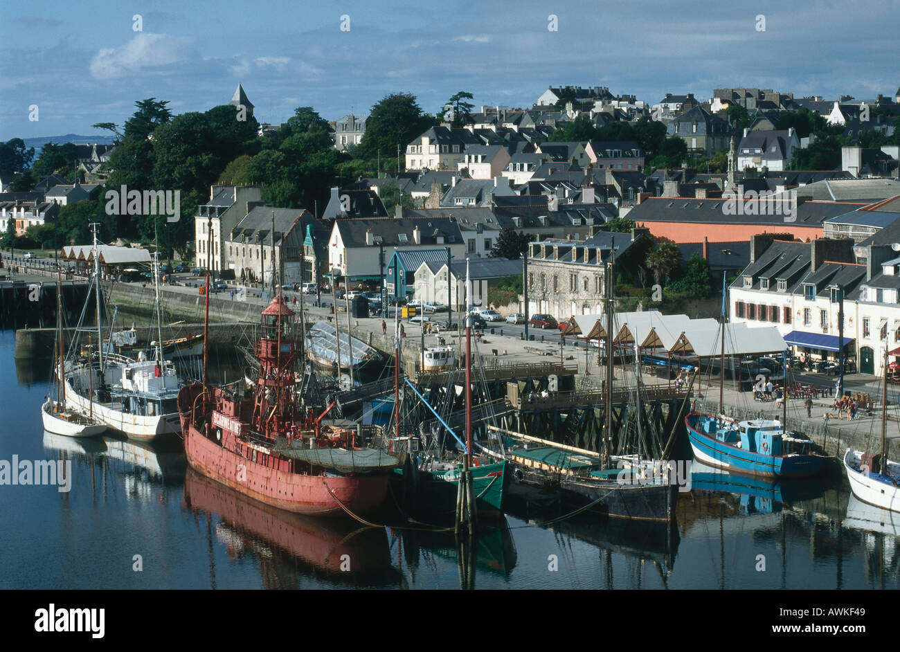 Boats in harbor, Le Port-MusÈe Douarnenez, Brittany, France Stock Photo ...
