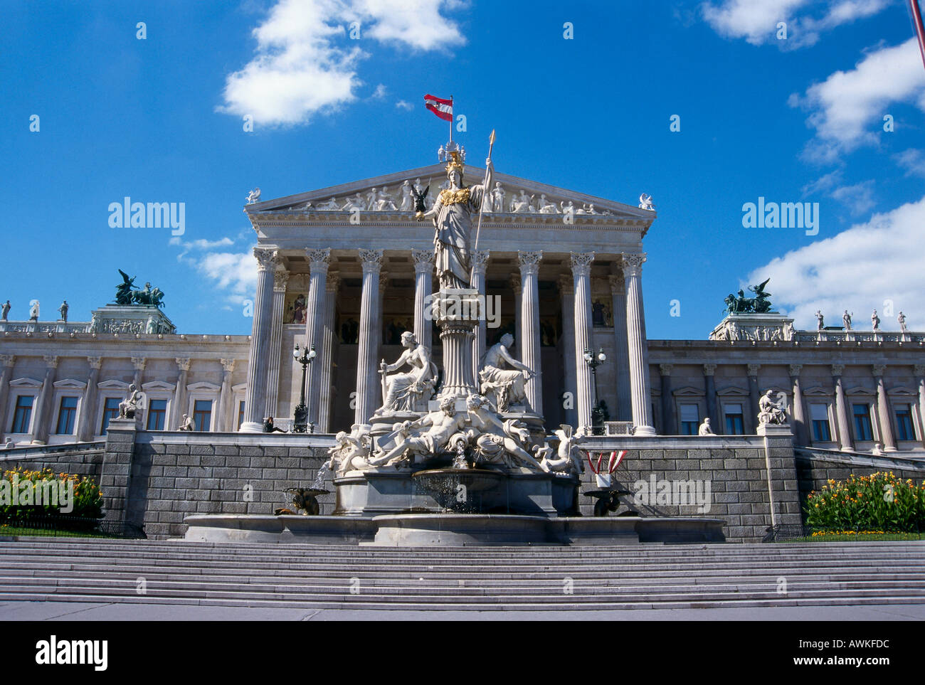 Statue in front of parliament building, Vienna, Austria Stock Photo - Alamy