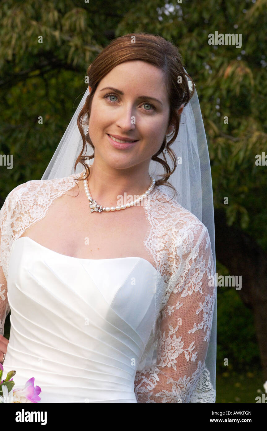 Radiant bride in stunning wedding dress Stock Photo - Alamy