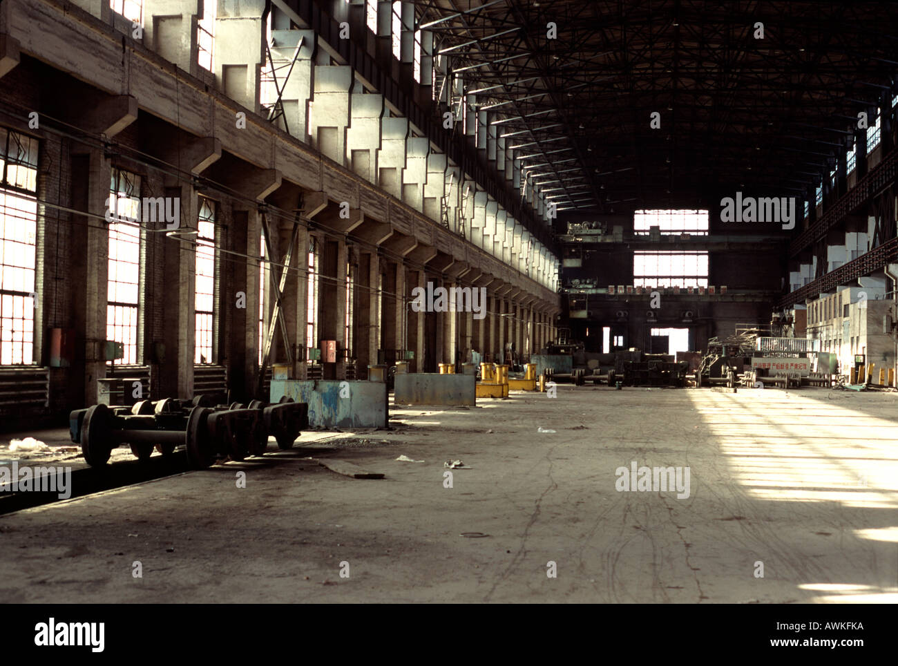Interior of train shed at Datong Locomotive Works in China Stock Photo ...
