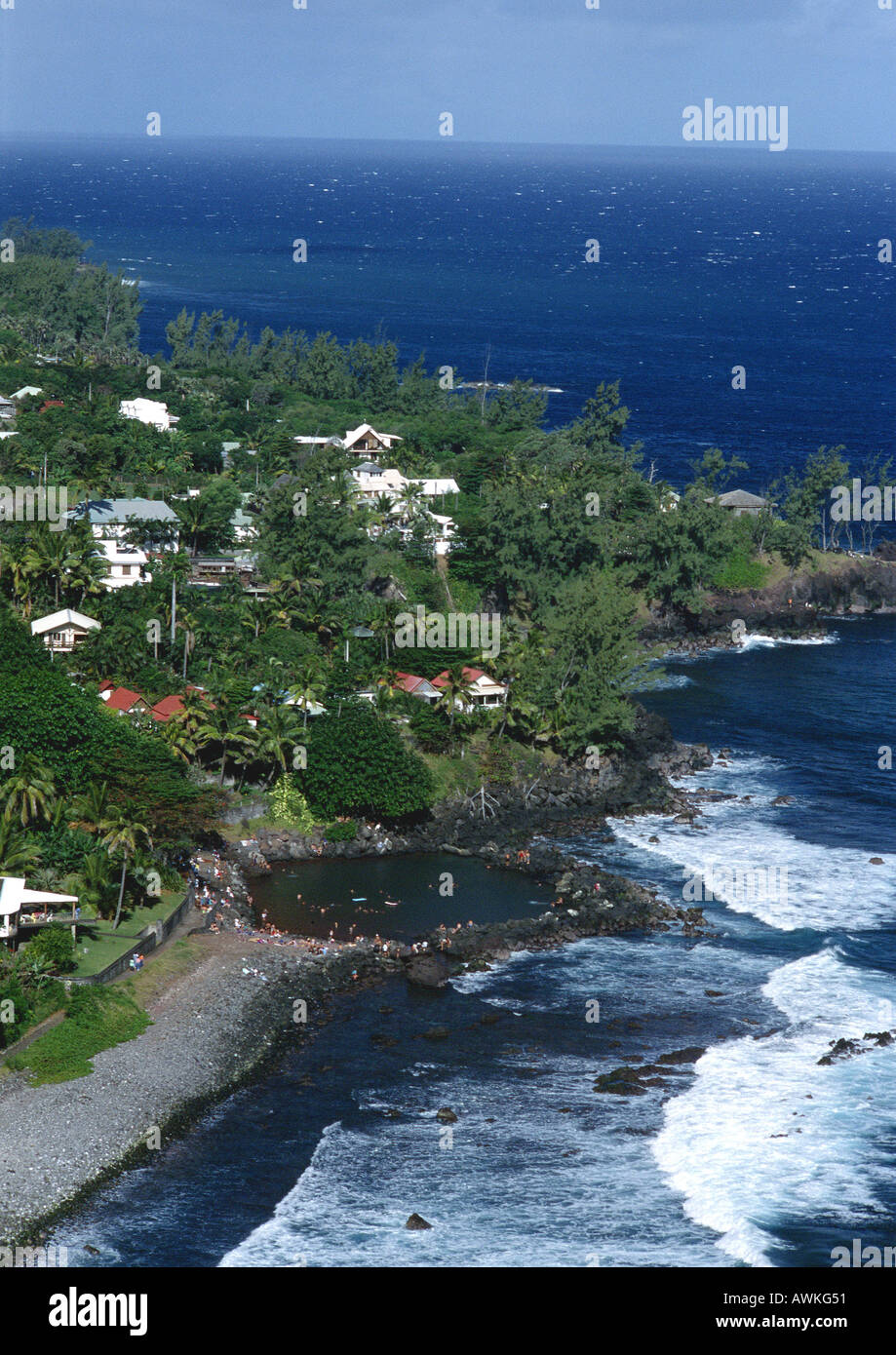 Coastal resort, aerial view Stock Photo - Alamy