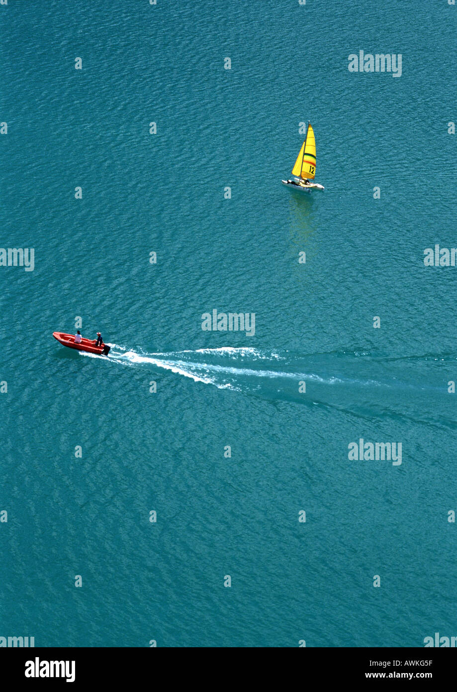 Overhead shot of sailboat hi-res stock photography and images - Alamy