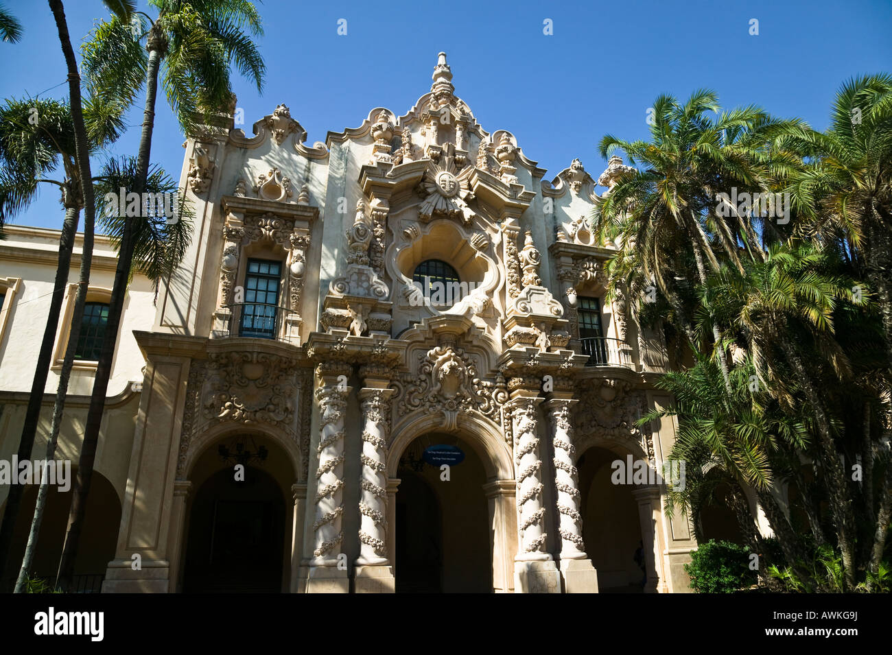 Stone architecture Balboa Park, San Diego, California, USA Stock Photo ...
