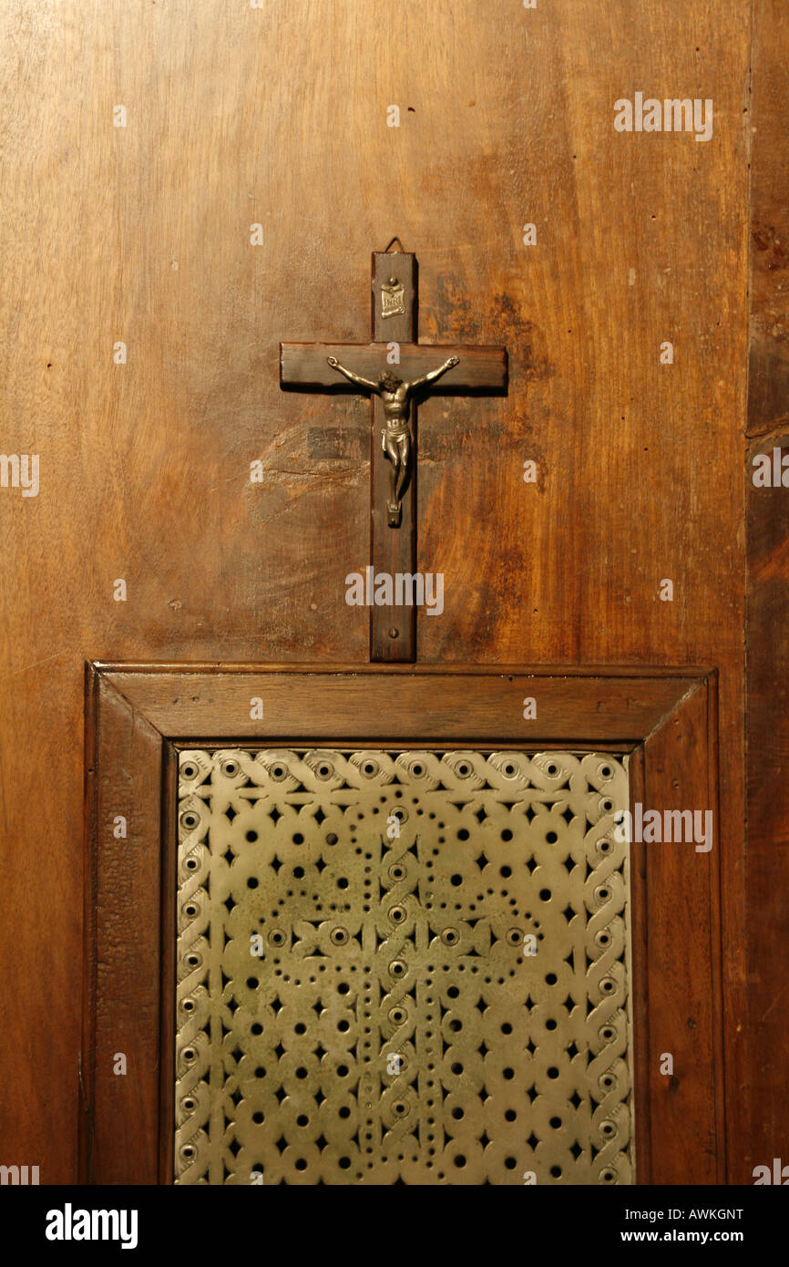 Man in church confession box hi-res stock photography and images - Alamy