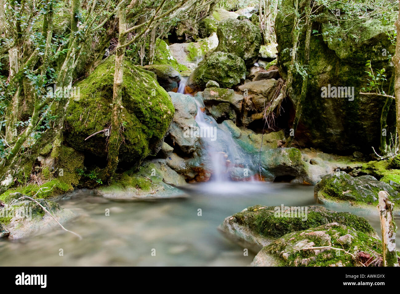 A soft waterfall Stock Photo - Alamy