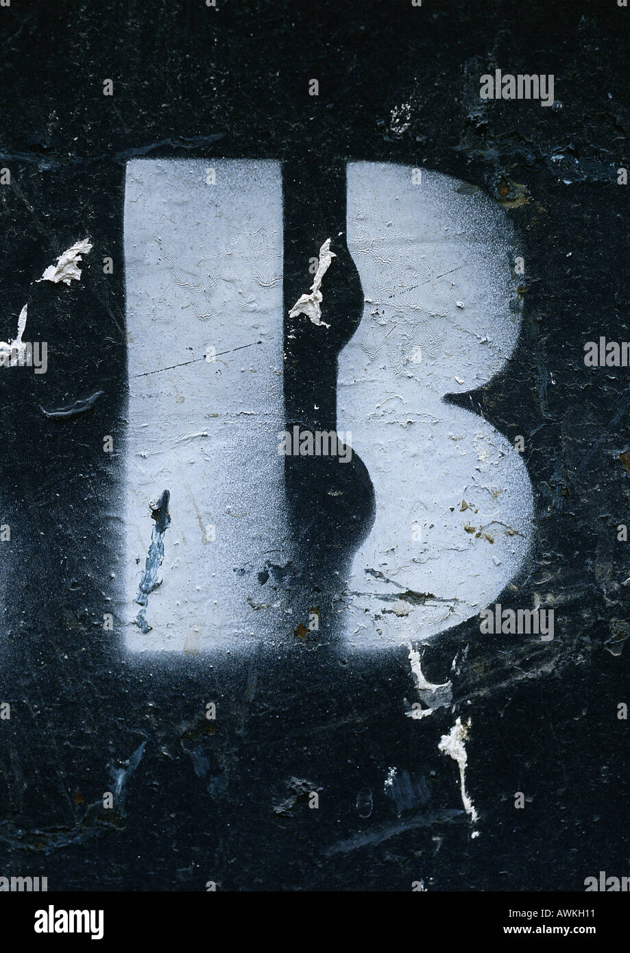 B, text, stencil Stock Photo - Alamy