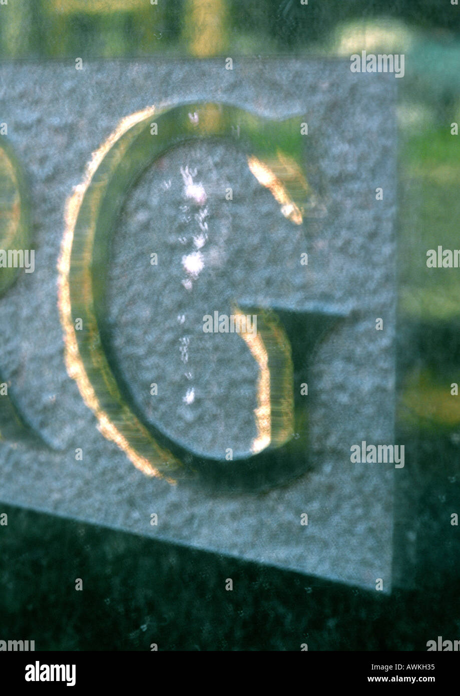 G, text, etched Stock Photo - Alamy