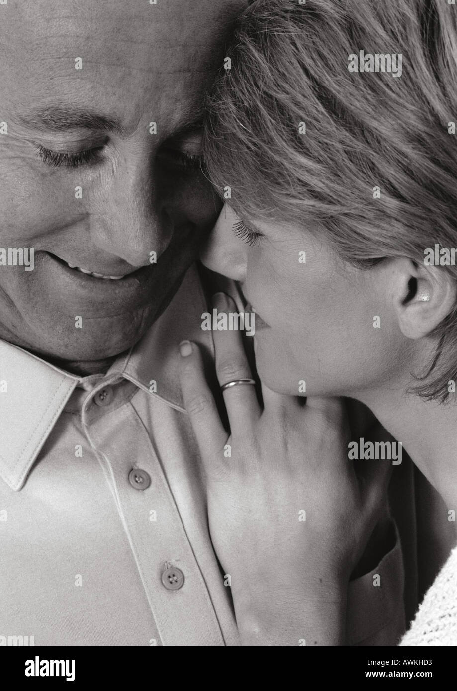 Couple close to one another, black and white Stock Photo - Alamy