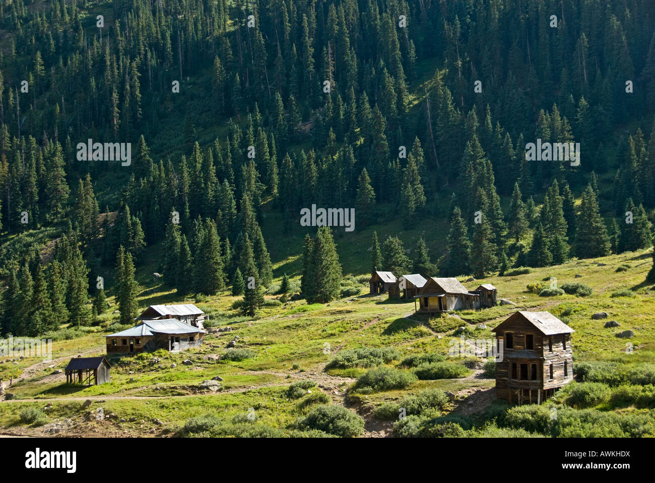 Houses, Animas Forks near Silverton, Alpine Loop Scenic Byway, San Juan ...