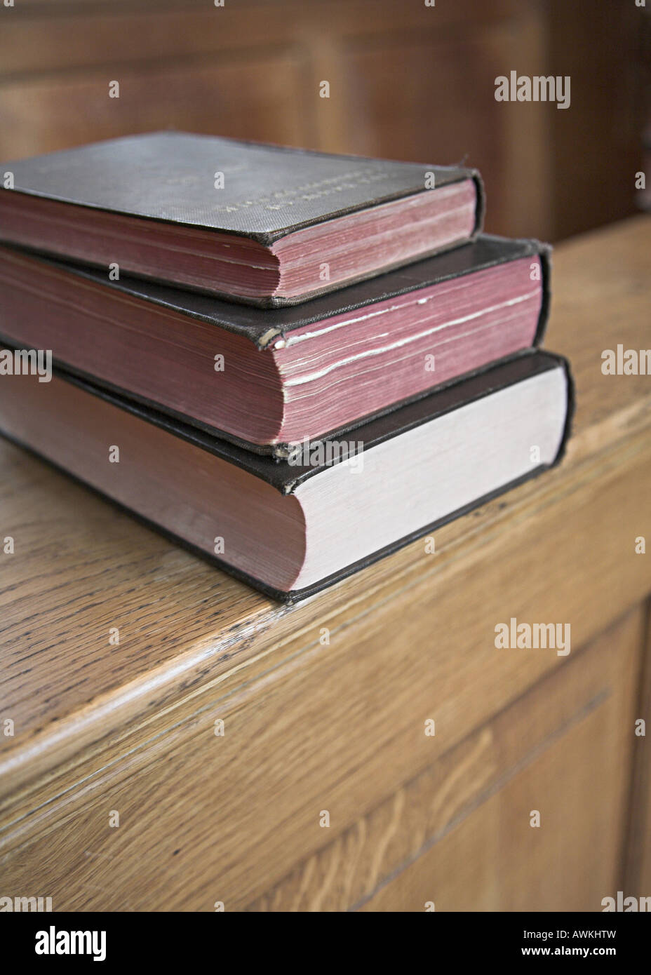 Prayer books in a church Stock Photo - Alamy