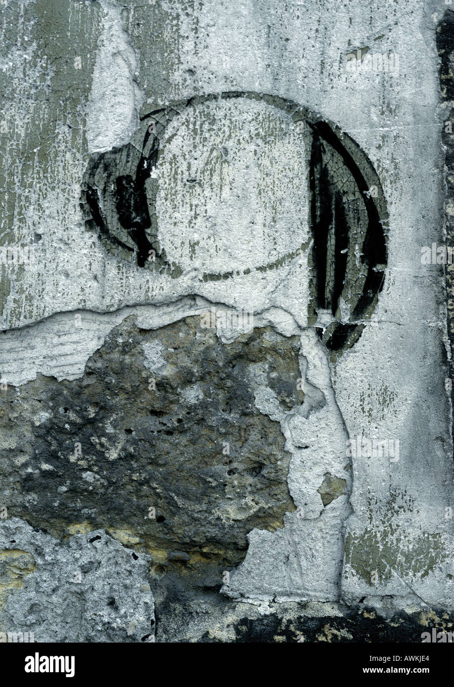 9 text, painted and half chipped away Stock Photo - Alamy