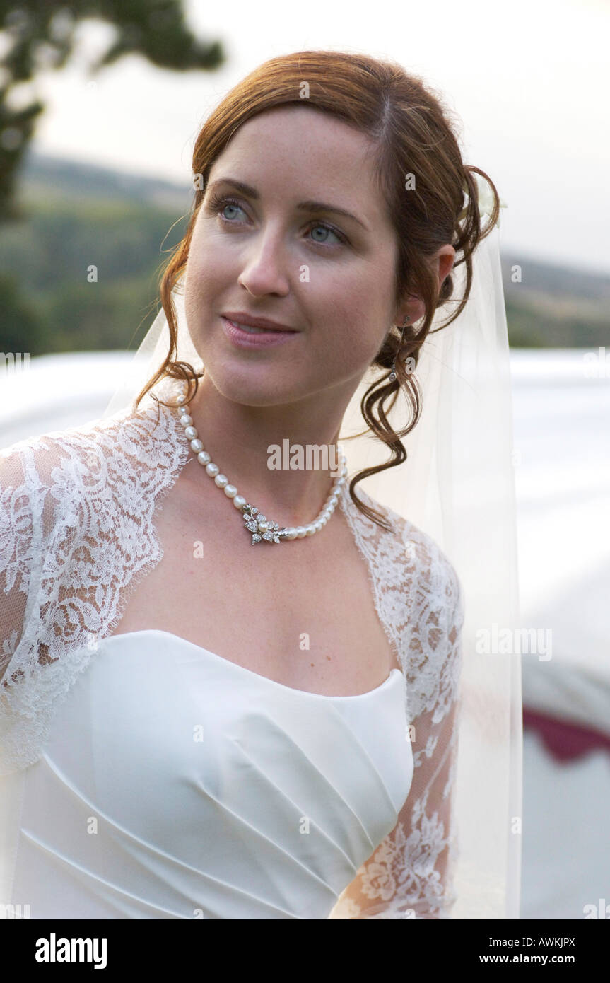 Bride looking radiant on her wedding day Stock Photo - Alamy