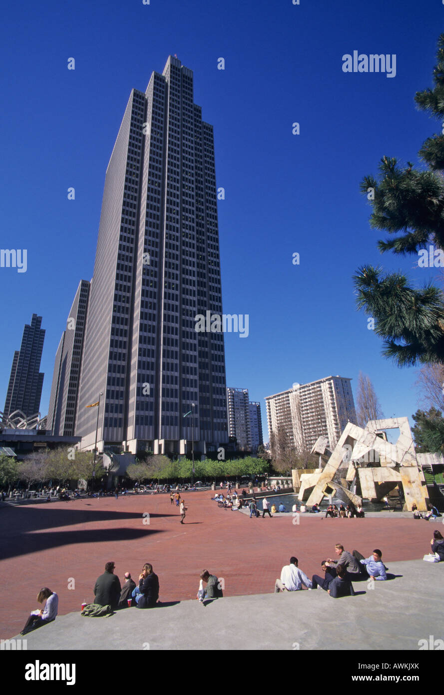 California San Francisco Embarcadero Center Justin Herman Plaza lunch ...