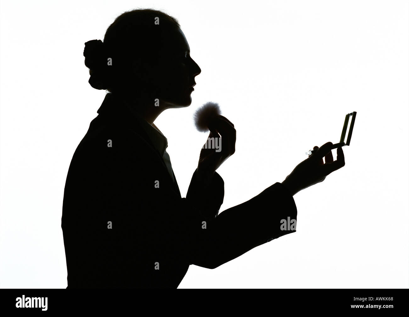 Doing Makeup Silhouette