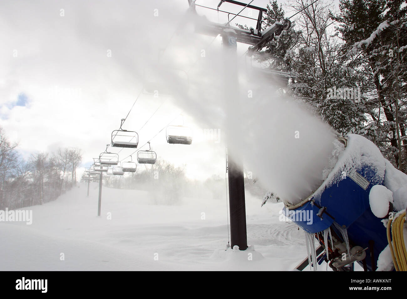 snow making at ski resort Stock Photo - Alamy