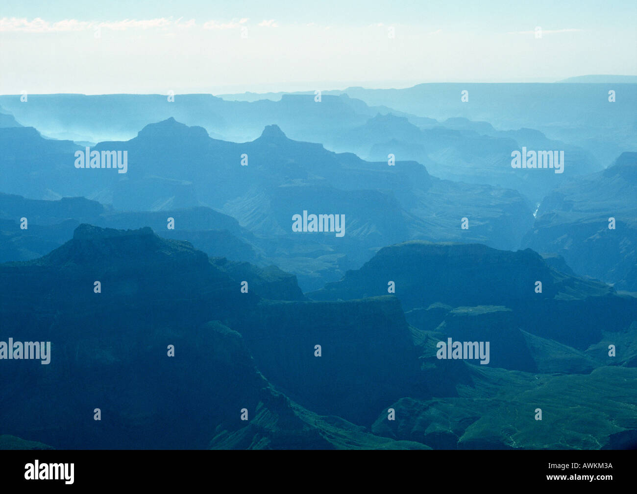 Arizona, Grand Canyon National Park, canyons in mist Stock Photo - Alamy