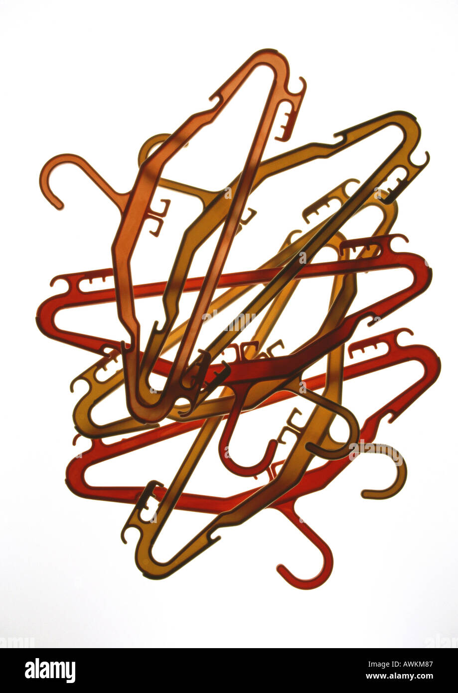 Multi colored plastic clothes hangers hi-res stock photography and ...