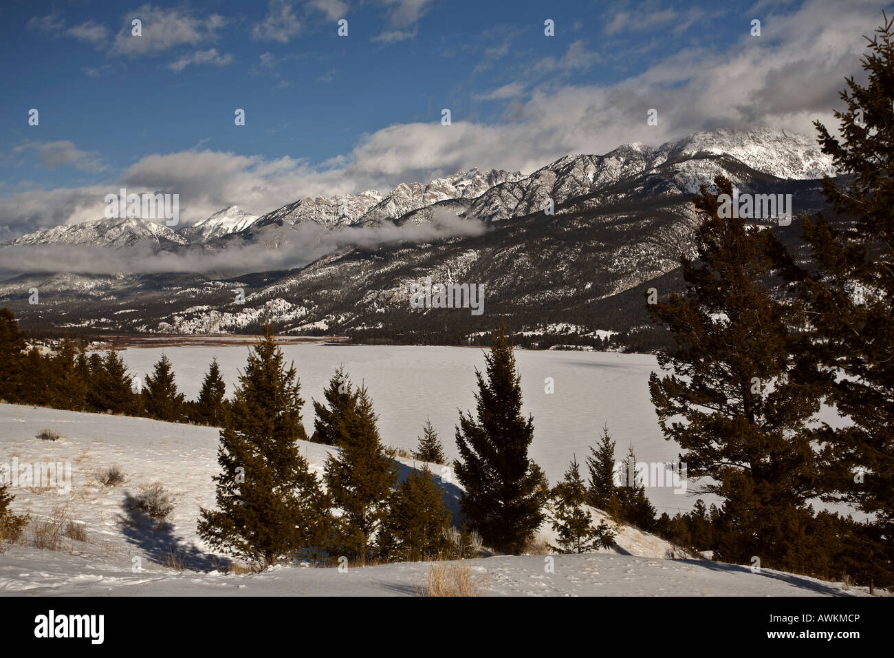 Rocky Mountains in winter Stock Photo - Alamy