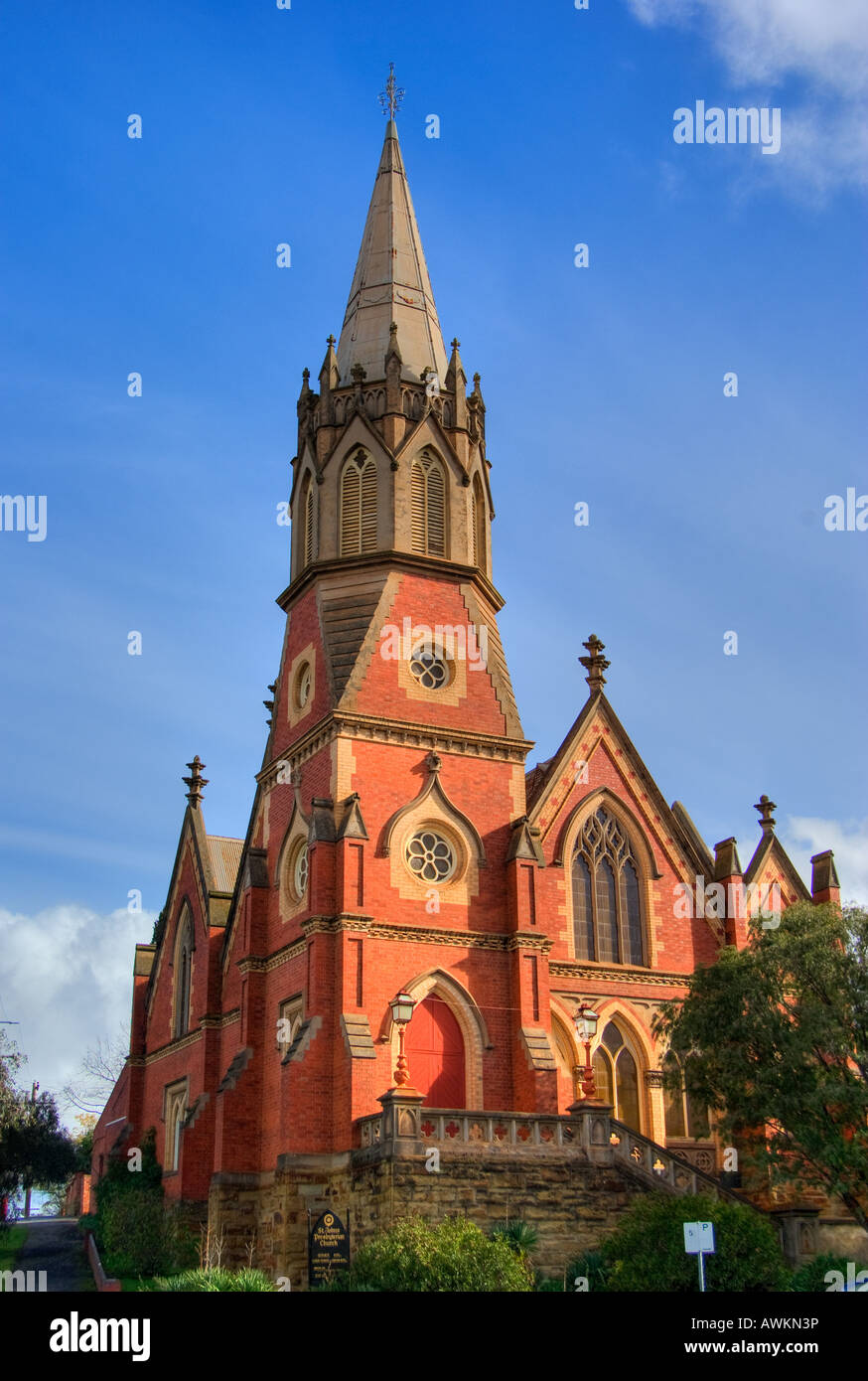 tall cathedral church at bendigo victoria Stock Photo - Alamy