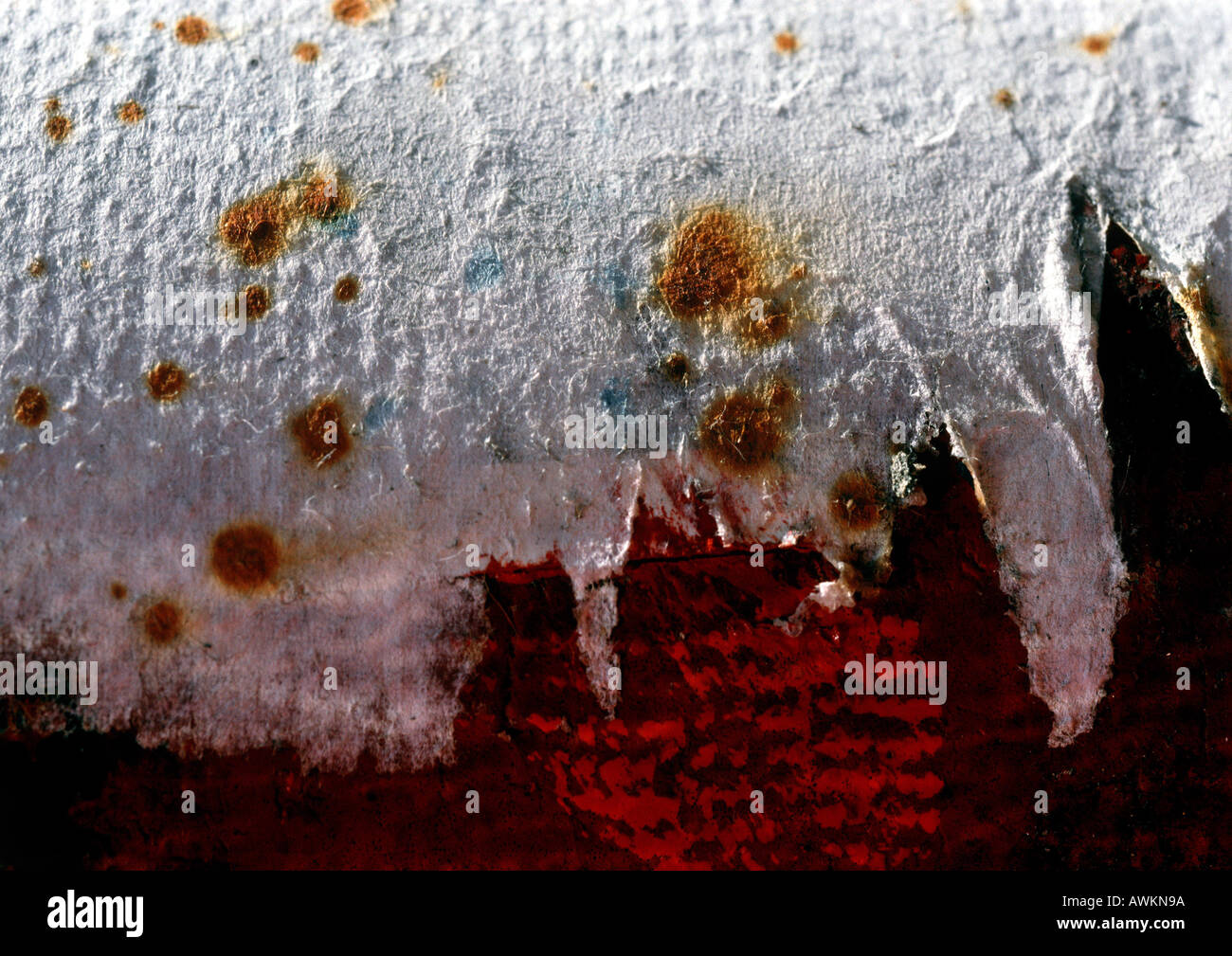 Rusty spots on white surface, close-up Stock Photo - Alamy