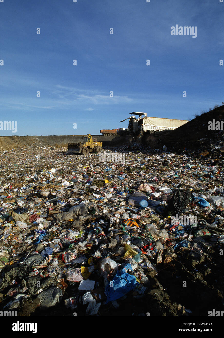 Trucks at land fill hi-res stock photography and images - Alamy