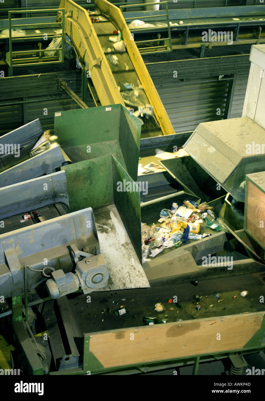 Garbage being sorted in processing plant Stock Photo - Alamy