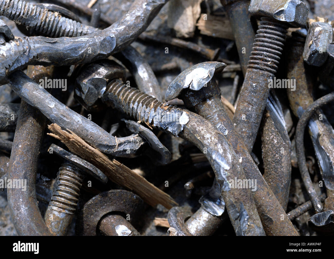 Pile of rusty bolts Stock Photo - Alamy
