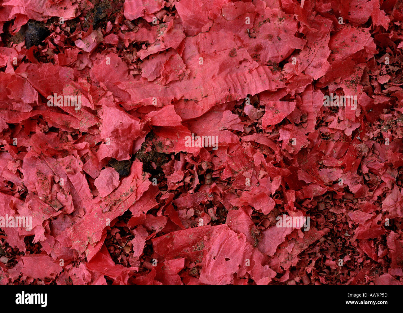 Red paper scraps, close-up Stock Photo - Alamy