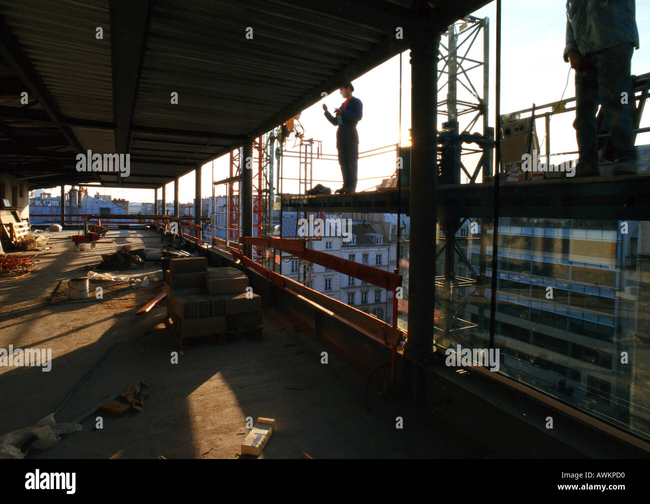 Two people in construction site Stock Photo - Alamy