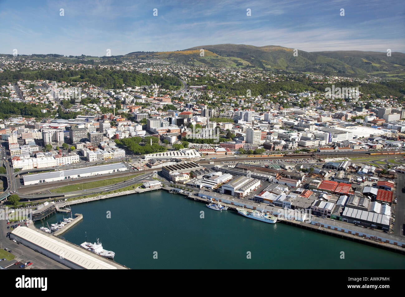 Harbour Basin Otago Harbour Dunedin South Island New Zealand aerial ...