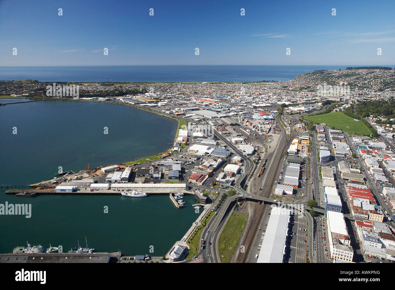 Harbour Basin Otago Harbour Dunedin South Island New Zealand aerial ...
