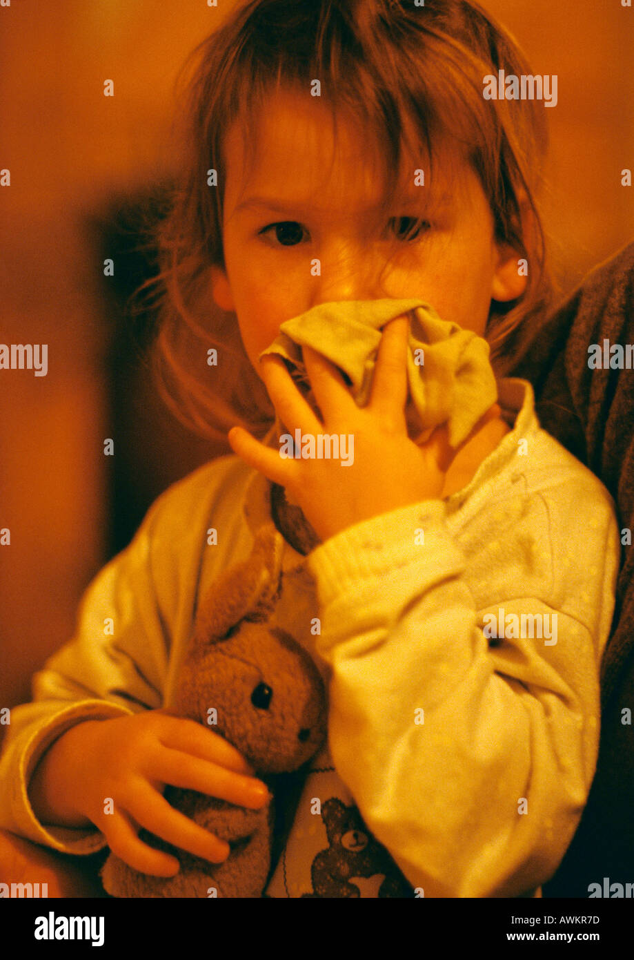 Girl hugging stuffed rabbit, portrait Stock Photo - Alamy